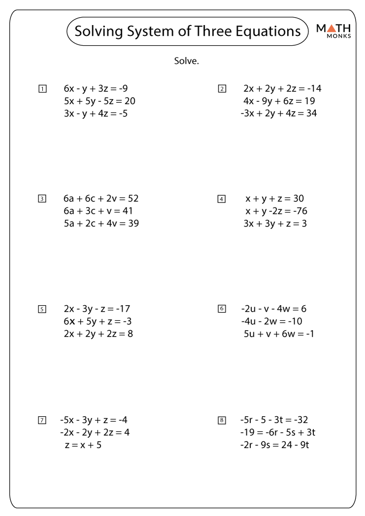 System Of Equation Activity