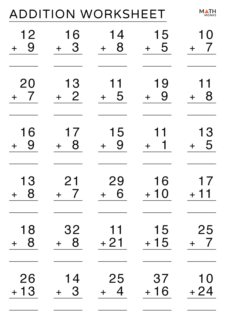 Addition Facts Worksheets With Answer Key Addition Facts Worksheets With Answer Key