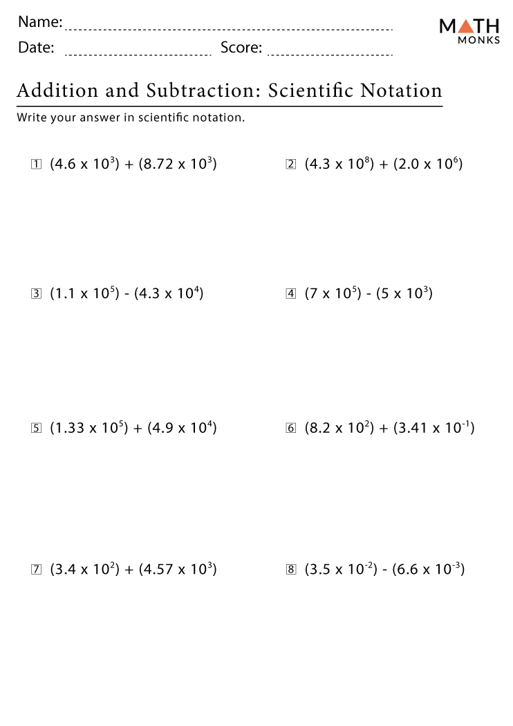 Addition And Subtraction Worksheets With Answer Key