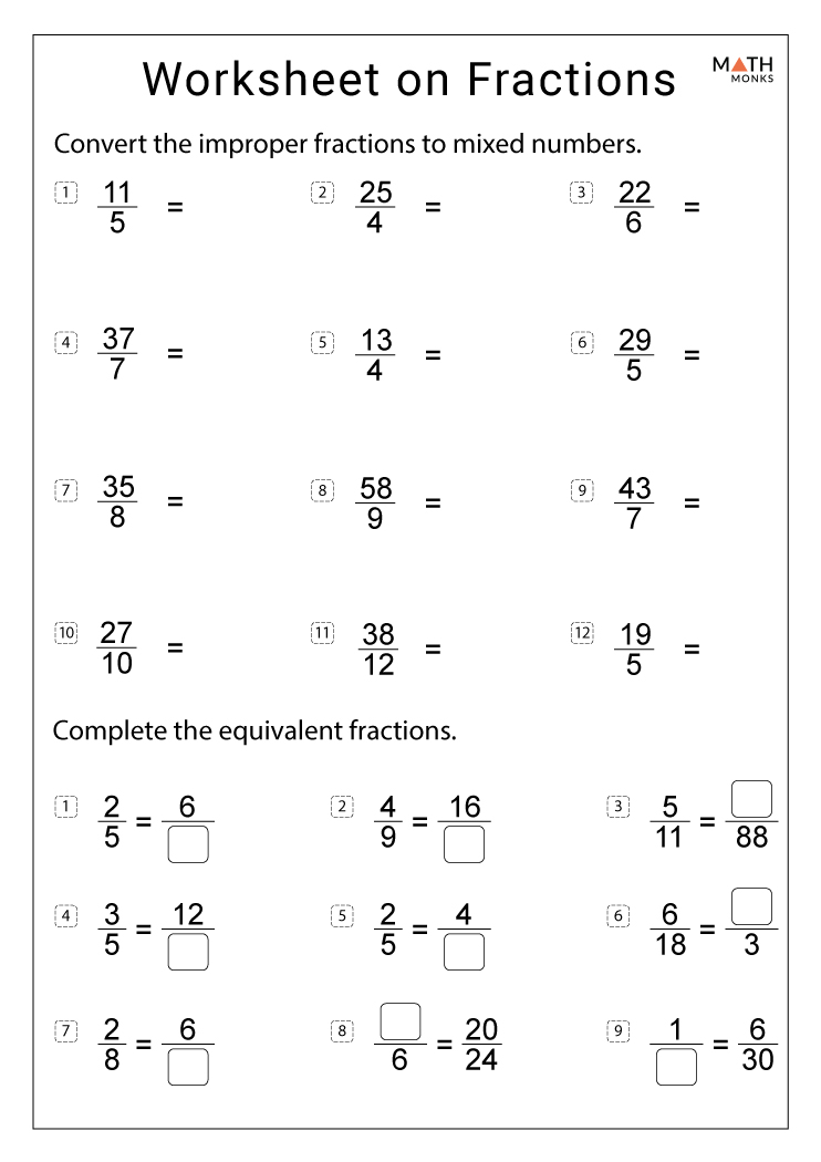 5th Grade Fractions Worksheets Math Monks 5th Grade Fractions Worksheets Math Monks