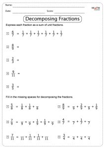 Decomposing Fractions - Steps and Examples