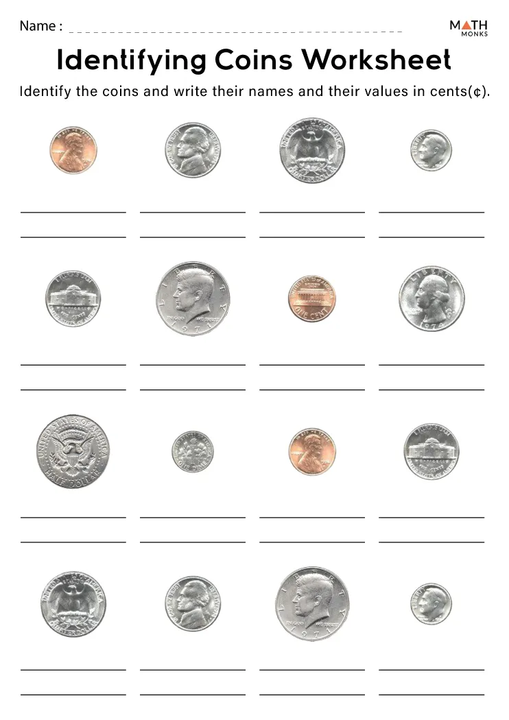 Coin Identification Worksheets Pdf Coin Identification Worksheets Pdf