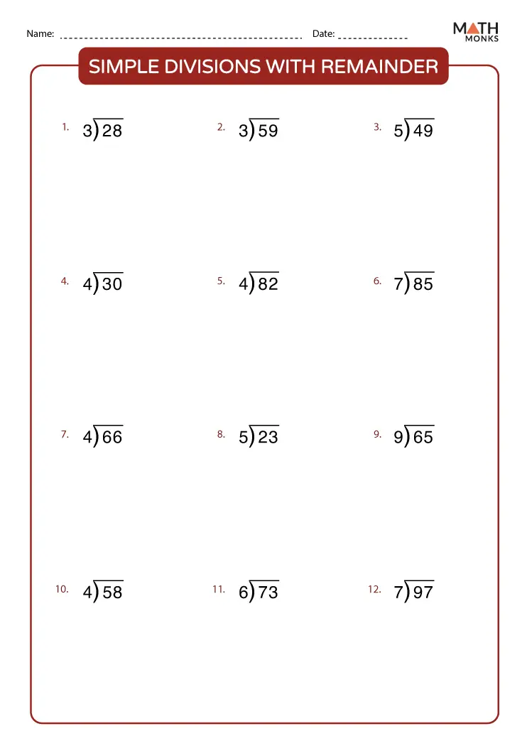 Division With A Remainder Worksheet Long Division Worksheets Free Division With A Remainder Worksheet Long Division Worksheets Free