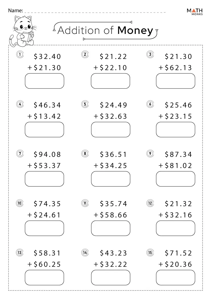 Adding Money Worksheets Math Monks Adding Money Worksheets Math Monks