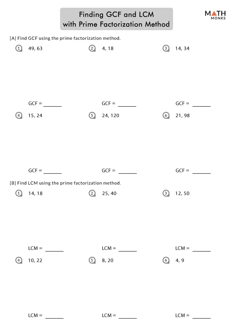 Lcm Worksheets Lcm Worksheets