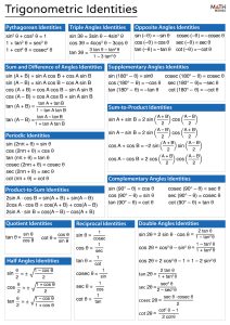 Trigonometric Identities - Definition, List, Proofs, and Examples